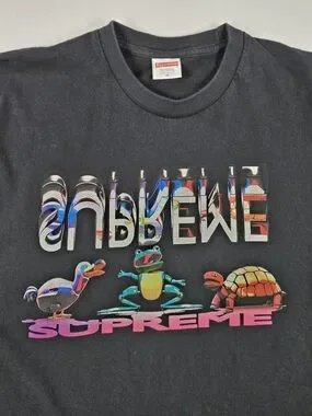 Supreme | Shirts | Supreme Friends Tee Black Fw7 Graphic Frog Duck ...